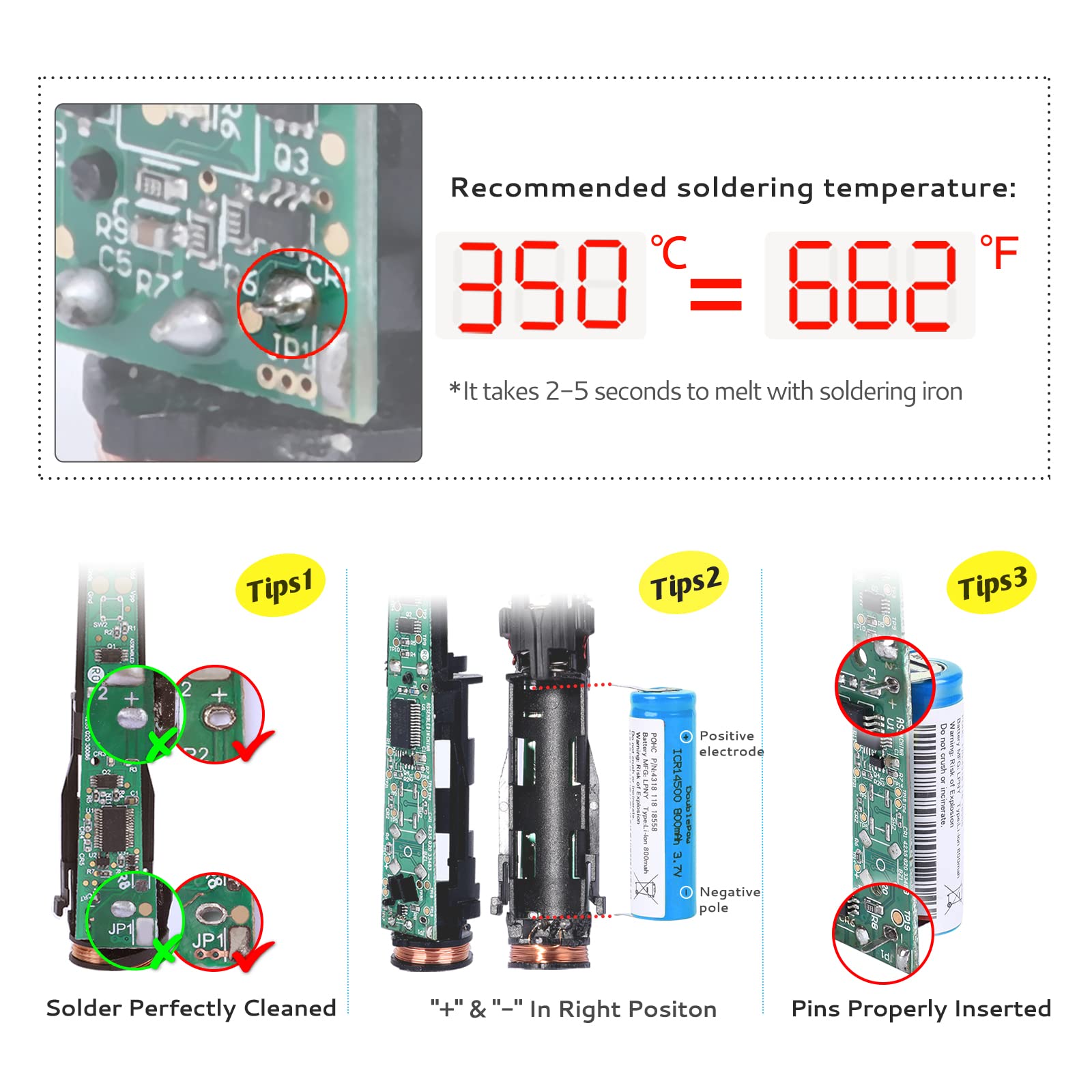 Electric Toothbrush Battery Replacement for Philips Sonicare HX6300 HX6500 HX6610 HX6700 HX6900 HX9300 Series with Waterproof Shaft Rubber Seal, Solder Wire and Disassemble Tools