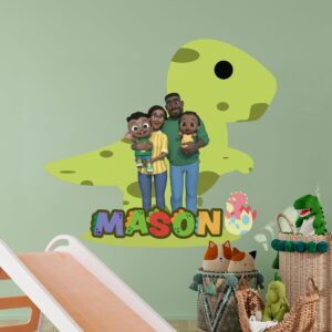 egd custom name cody and his family cocomelon kids wall decor | egd x cocomelon series | personalized wall decal for baby girl or boy | multiple sizes and color options