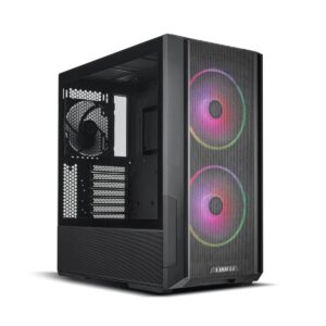 LIAN LI LANCOOL 216 E-ATX PC Case, Airflow Focus RGB Gaming Computer Case with All-Around Mesh Panels, 2x160mm & 1x140mm PWM Fans Pre-Installed and Innovative Rear PCIe Fan Bracket Chassis (Black)