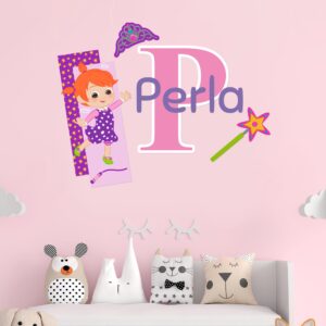 egd multiple font custom name & initial yoyo cocomelon kids wall decor | egd x cocomelon series | personalized wall decal for baby girl or boy | multiple sizes and color options