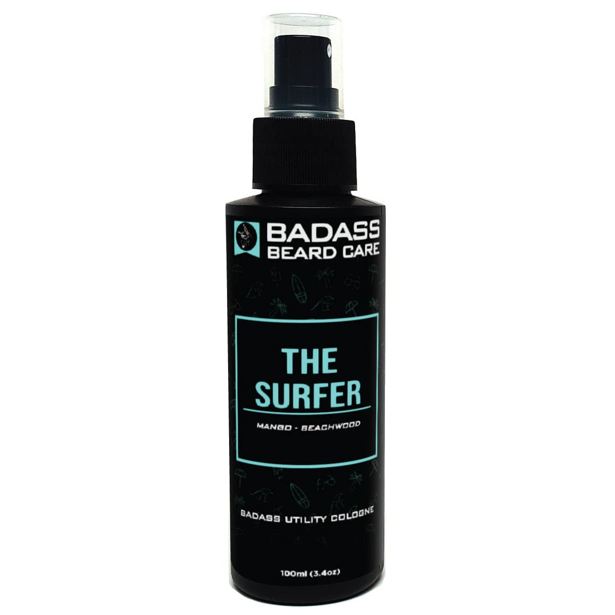 Badass Beard Care Beard Utility Cologne - Surfer Scent, 3.4 oz