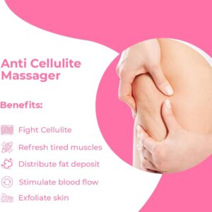 Cellulite Remover Anti Cellulite Massager Roller - Anticellulite Fascia Blaster for Cellulite Treatment - Improves Fat Deposits Use Cellulite Brush & Cellulite Roller with Cream or Oil