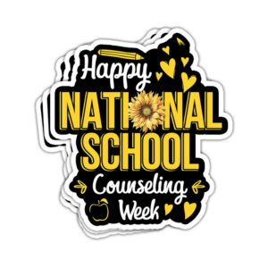 hosala (3pcs) happy national school counseling week sticker funny school counselors sticker school counseling sticker proud school counselor gift decoration graphic bumper- 3x4 decal