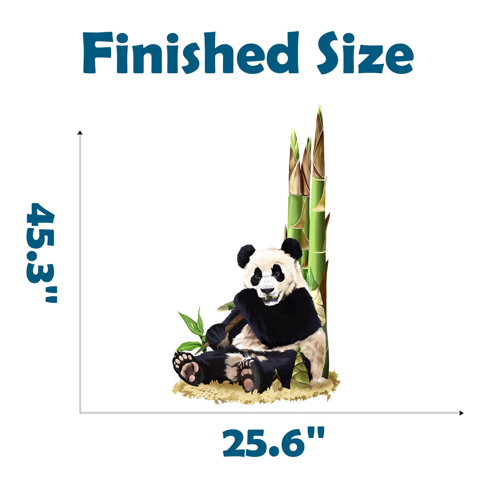 RoyoLam Panda Eating Bamboo Wall Decal Nursery Animal Wall Sticker Removable Peel and Stick Waterproof Wall Art Decor Stickers for Kids Baby Classroom Preschool Living Room Playing Room Bedroom School