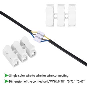 QOOSIKICC 65 Pcs Spring Wire Connectors, Spring Clamp Terminal Cable Clamp Connector, CH-2 Electrical Cable Connectors Block, 2 Pin Push-in Quick Terminal Wire Cable Connector Wiring Terminal