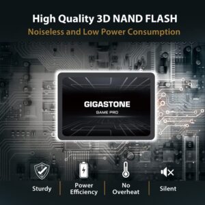 Gigastone SATA SSD 128GB 2.5 inch SSD 510MB/s Upgrade Laptop PC Memory and Storage PS4 HDD Replacement 2.5" Internal Solid State Hard Drives SATA III SLC Cache 3D NAND Game Pro Performance