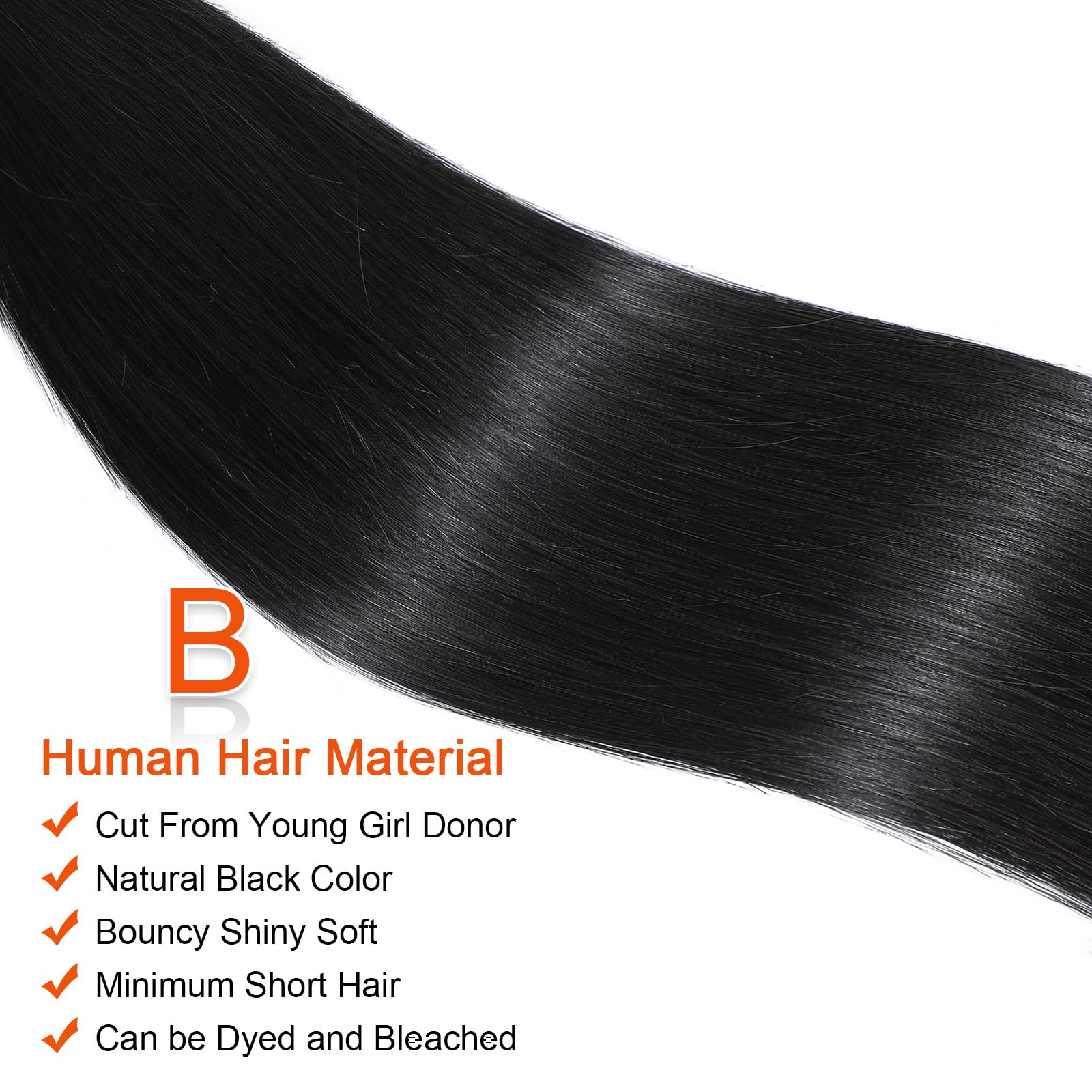 cuckoo 16/18/20inch 3 Bundles Human Hair, 100% Human Hair Bundles, Straight Brazilian Human Hair Bundles, 100% Unprocessed Virgin Brazilian Human Hair Bundles, Natural Black Color Bundles Human Hair