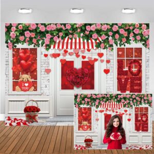 chaiya 8x6ft mother's day backdrop valentine's day store flower love heart background wedding bridal shower party decor banner valentine's day party decoration cy-256