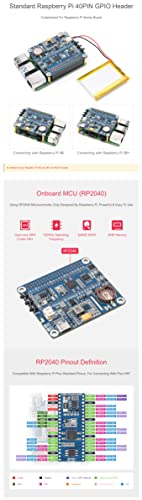 Coolwell Power Management HAT for Raspberry Pi Series Board, Onboard RTC & Buck-Boost DC Chip,Supports Charging and Power Output at The Same Time