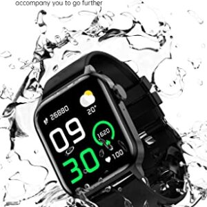 Smart Watch for Women Men, Waterproof Smartwatch Fitness Tracker for Android iOS Phones, 1.81” HD Smartwatch with Heart Rate Monitor, Step Counter, Receive Make Calls