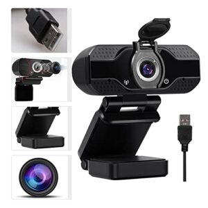 ZAUNCO Webcam HD 1080P Webcam with Microphone, Live Teaching USB Lens Dust Cover, Prevent Peeping 1080P HD Camera Drive Free Gaming Webcam