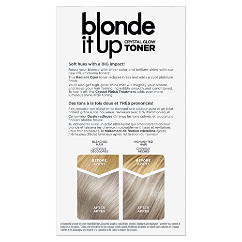 Clairol Blonde It Up Crystal Glow Toners Demi-Permanent Hair Dye, Radiant Opal Hair Color, Pack of 1