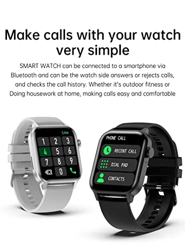 Smart Watch for Women Men, Waterproof Smartwatch Fitness Tracker for Android iOS Phones, 1.81” HD Smartwatch with Heart Rate Monitor, Step Counter, Receive Make Calls