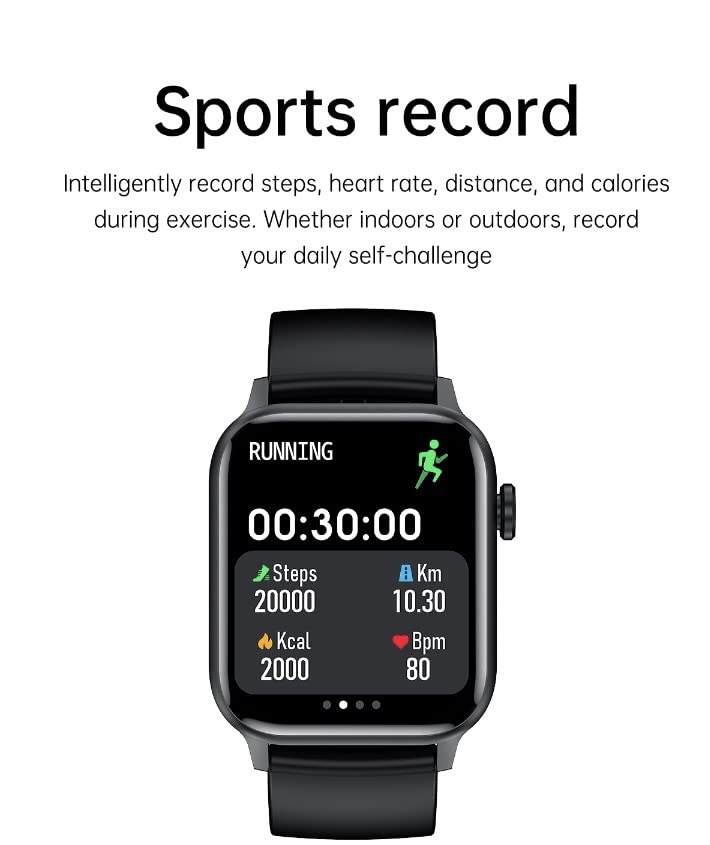 Smart Watch for Women Men, Waterproof Smartwatch Fitness Tracker for Android iOS Phones, 1.81” HD Smartwatch with Heart Rate Monitor, Step Counter, Receive Make Calls