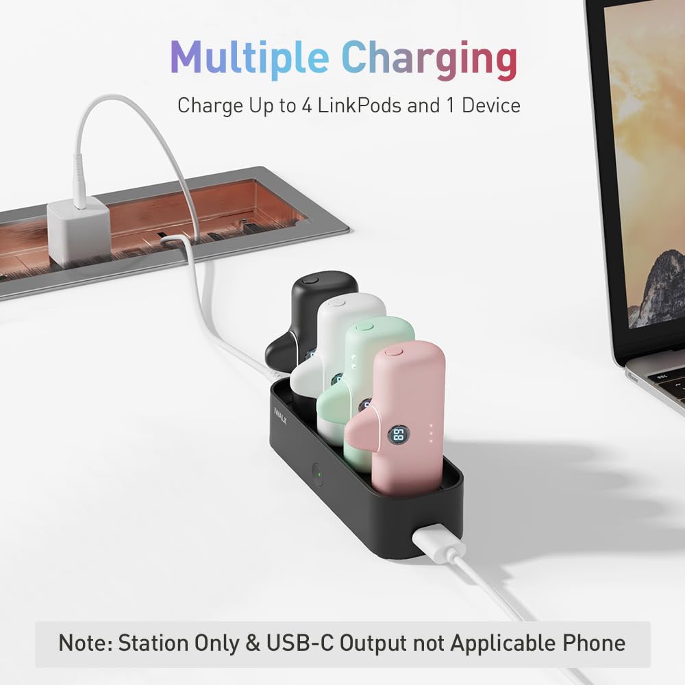 iWALK Charger Station for Portable Charger 4500mAh,4800mAh, 5000mAh, Power Bank for iPhone Charging Station Multiple USB-C Family-Sized Charger Station for Home(Station Only),Black