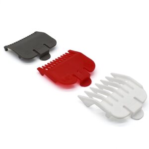 3 pieces professional hair clipper guards cutting guides attachment combs compatible with wahl full sized standard hair clippers, color coded clipper combs replacement guard combs(1/16" 1/8" 3/16")