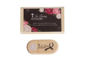 custom sympathy condolence gift 8gb wood usb flash thumb drive with box for loss of loved one, memorial bereavement gift 8gb usb memory stick for loss of father/mother/husband/wife - 8gb maple x 1pc