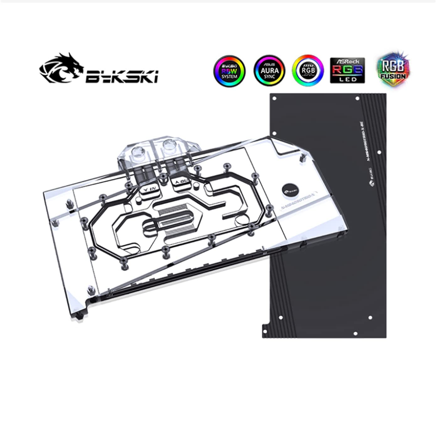 Bykski GPU Waterblock - for MSI RTX 4090 Suprim X & Gaming X Trio, PC GPU Water Liquid Cooling Block Cooler with Metal Backplate (5V 3-Pin A-RGB LED)