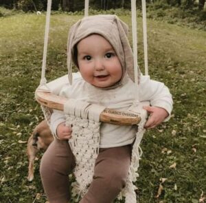 handmade macrame baby swing natural rope hammock for baby macrame swing chair for baby