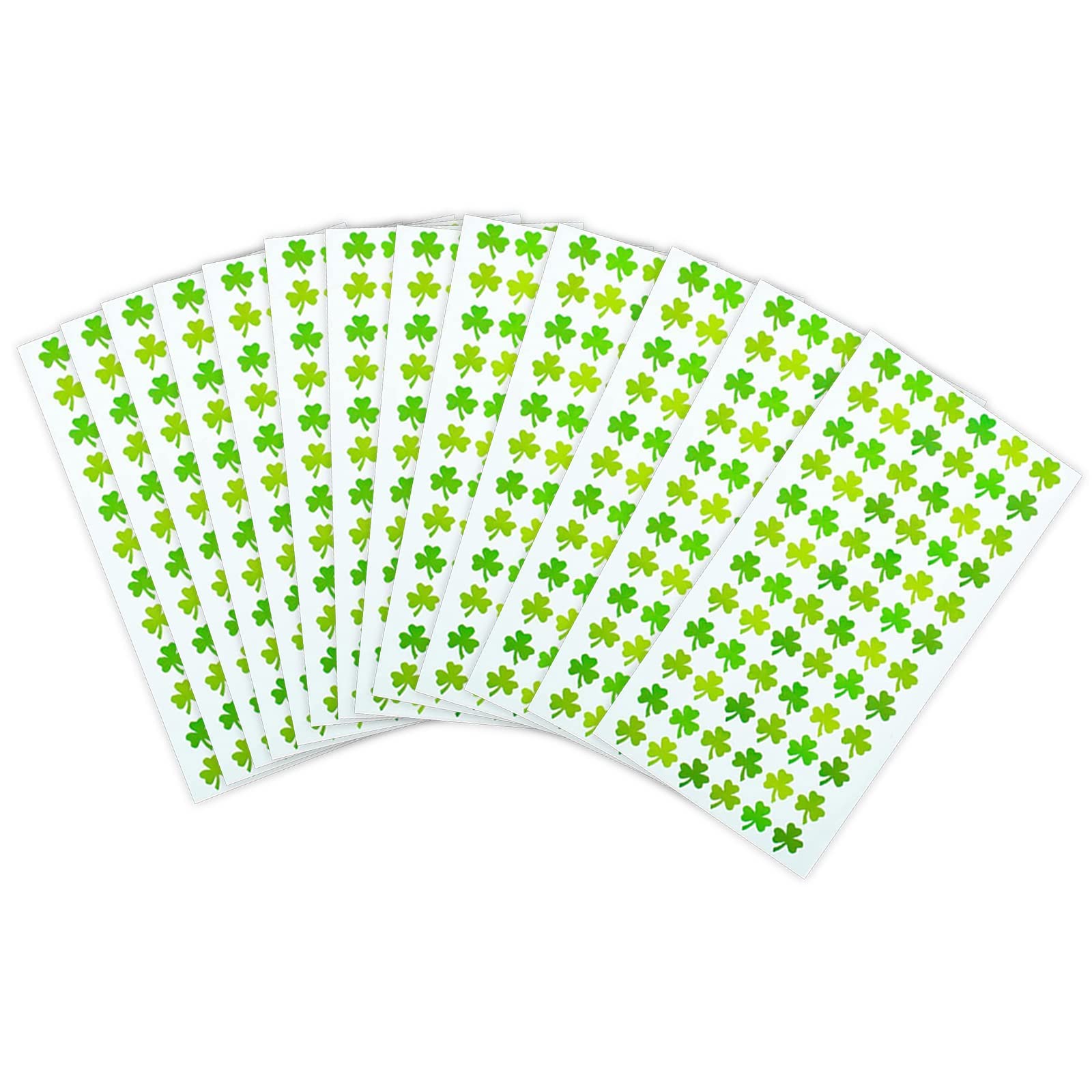 St Patricks Day Stickers,1440 Pcs Shamrock Stickers,Lucky Irish Green Clover Stickers for St. Patrick's Day Party Decorations,Cards,Gift Bags,Craft,Self Adhesive Seals for Envelope Box Bag