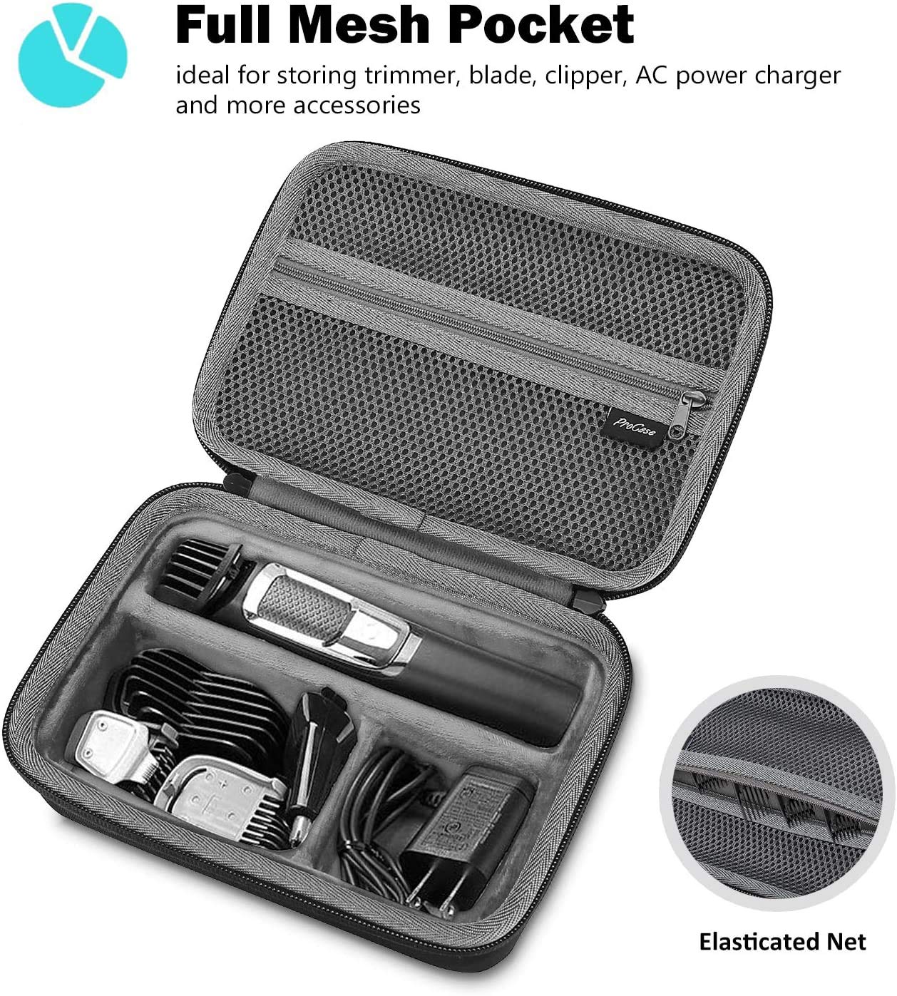 ProCase Electric Trimmer Case for Philips Norelco Multigroom Series Bundle with Case for Norelco Electric Shaver