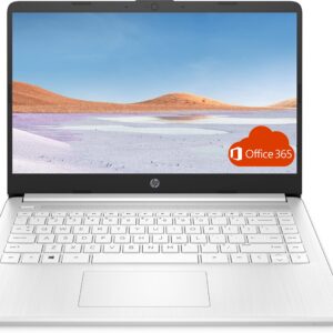 HP 14 Laptop, AMD 3000 Series Processor, 32GB RAM, 1TB Storage, 14-inch Micro-Edge HD Display, Long Battery Life, Webcam, Thin & Portable, Windows 10 + One Year of Office365, Snowflake White