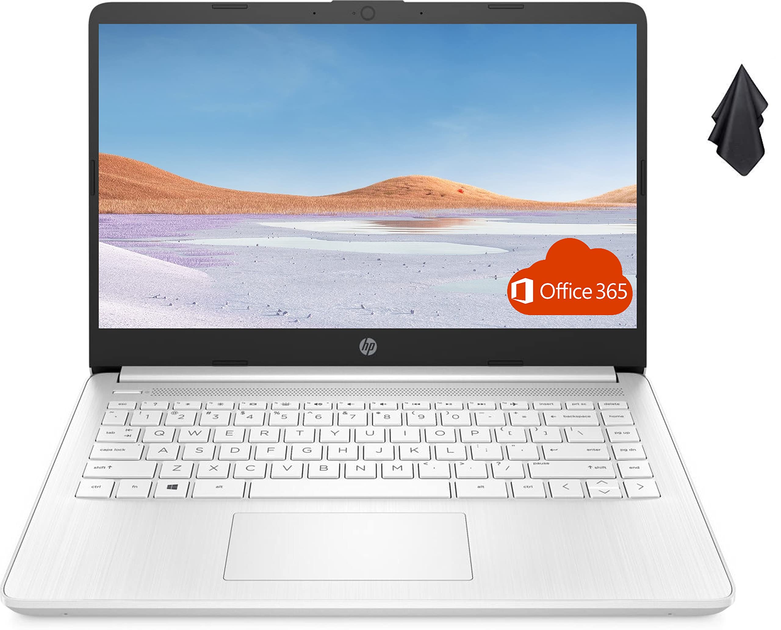 HP 14 Laptop, AMD 3000 Series Processor, 32GB RAM, 1TB Storage, 14-inch Micro-Edge HD Display, Long Battery Life, Webcam, Thin & Portable, Windows 10 + One Year of Office365, Snowflake White