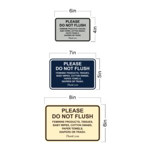 Signs ByLITA Classic Framed, Please Do Not Flush Feminine Products, Tissues, Baby Wipes, Cotton Swabs, Paper Towels, Diapers or Trash. Thank you, Sign (Brushed Silver) - Medium