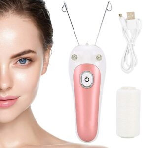 watris veiyi electric facial threading hair removal for women, threading hair removal epilator for women, threading face epilator for fine hairs on face, chin, upper lip, arms, legs(pink)