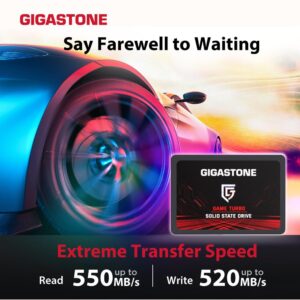 Gigastone SATA SSD 512GB (2-Pack) 2.5 inch SSD 550MB/s Upgrade Laptop PC Memory and Storage PS4 HDD Replacement 2.5" Internal Solid State Hard Drives SATA III SLC Cache 3D NAND Game Turbo Performance