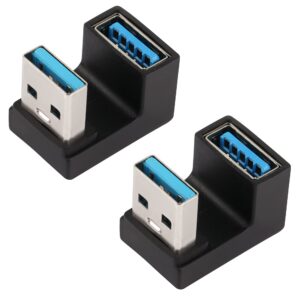 qianrenon u-shape usb 3.1 adapter 180 degree usb a male to female coupler connector 10gbps usb type a support data transfer connector converter otg for pc laptop power bank 2pcs