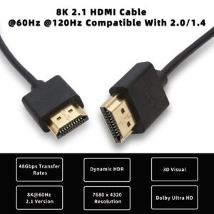 SZRMCC 8k HDMI 2.1 Cable HDMI Left Angle to HDMI Right Angle Coiled Cable High Speed Soft Cable for Z Cam E2 Portkeys BM5 Atomos Shinobi Ninjav V Monitor Sony Canon Camera