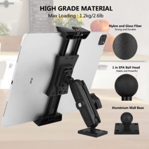 Peastrex Tablet Ipad Wall Mount Holder with Long Arm 360° Adjustment for 4~15inch Tablet and Cellphone iPad Pro 12.9, Galaxy Tab S9 Ultra 14.6 S9FE, Surface,iPhone