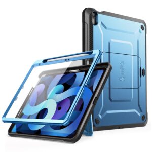 supcase for ipad 10th generation case with screen protector (unicorn beetle pro), [built-in stand & pencil holder] heavy duty rugged protective case for ipad 10th gen 10.9 inch (2022), blue