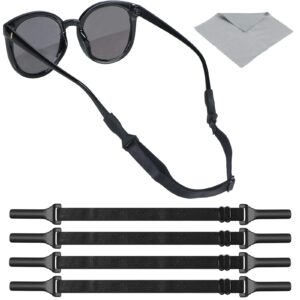 hdzw 4pcs adjustable glasses strap - no tail anti-slip eyeglasses strap - sports sunglasses strap - eye glasses holders around neck for men, women, and kids - secure and comfortable eyewear retainer