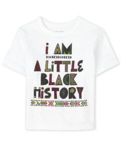 the children's place baby and toddler short sleeve graphic t-shirt, black history single