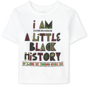 The Children's Place Baby and Toddler Short Sleeve Graphic T-Shirt, Black History Single