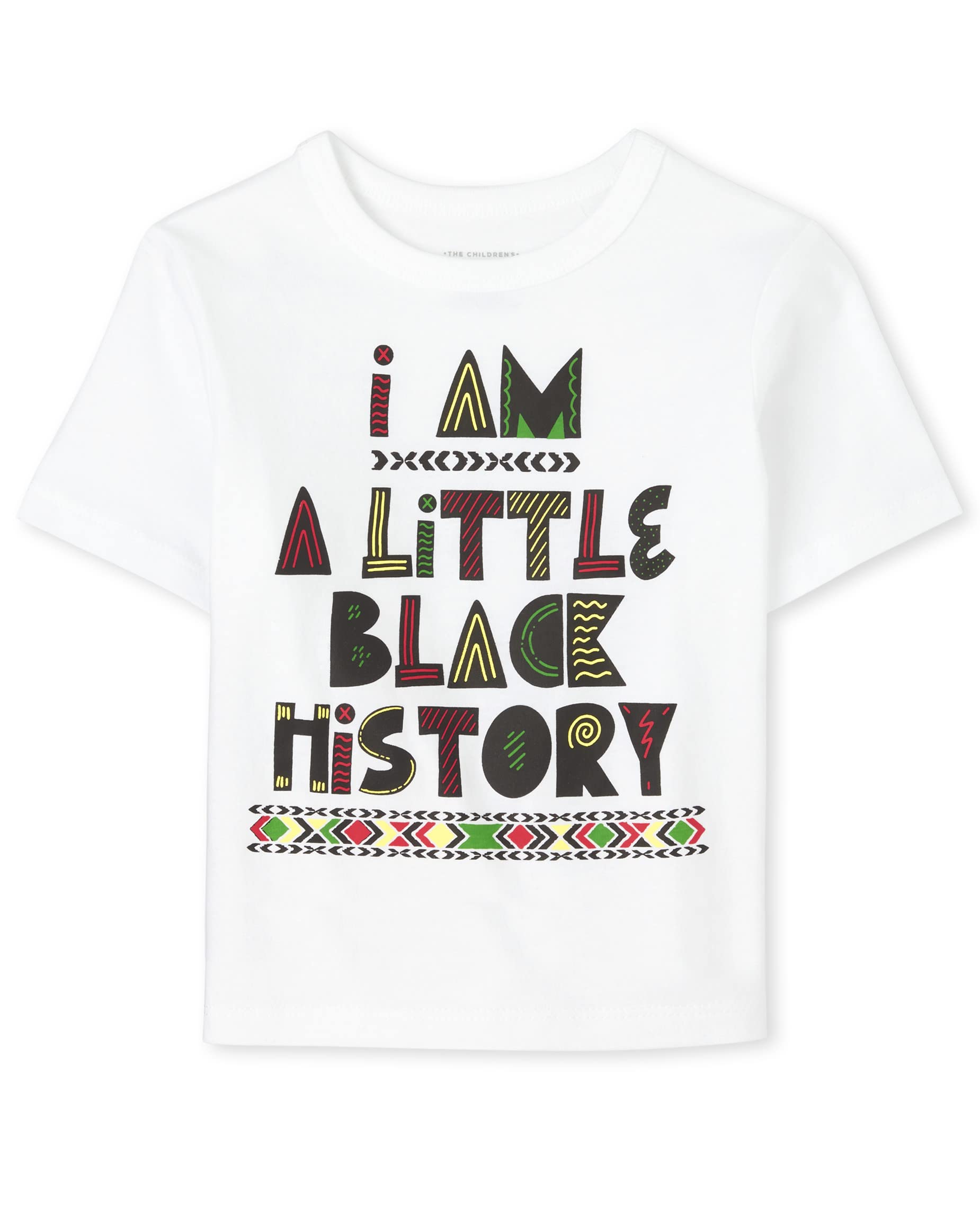 The Children's Place Baby and Toddler Short Sleeve Graphic T-Shirt, Black History Single