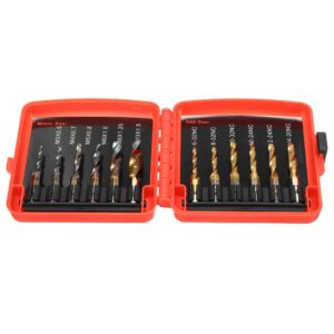 mtsas 13pcs m3-m10 metric screw thread tap drill bits set hex shank drill bit screw compound tap hand tools with joint rod (c)