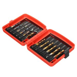 MTSAS 13pcs M3-M10 Metric Screw Thread Tap Drill Bits Set Hex Shank Drill Bit Screw Compound Tap Hand Tools with Joint Rod (C)