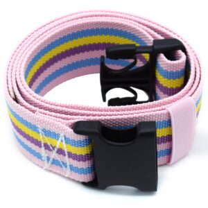 liftaid gait belt with plastic buckle transfer and walking aid with belt loop holder for assisting therapist, nurse, home care - 60" l x 2" w (rainbow)