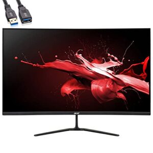 acer ed320qr sbiipx 31.5" fhd 1920 x 1080 165hz 1ms gtg curved va hd led freesync gaming monitor, 1 x display port + 2 x hdmi ports - broag usb extension cable