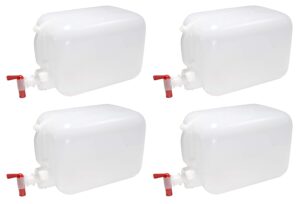 north mountain supply 5 gallon vented plastic hedpak/carboy - with cap & faucet - pack of 4