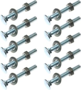 taodan 10 set 1/4-20 x 2" carriage bolts set round head square neck screws with nuts and washers