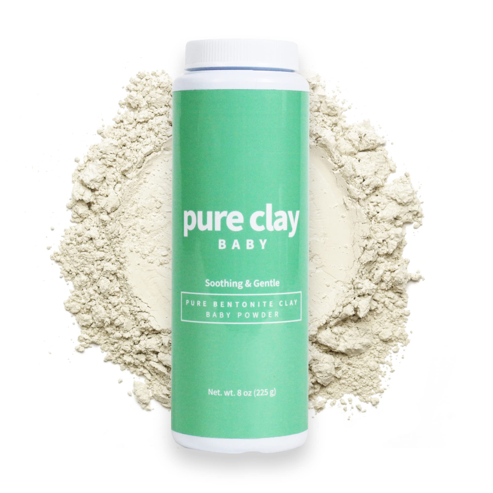 Bentonite Clay Baby Powder, Pure Calcium Bentonite Clay Food Grade Baby Powder for Sensitive Skin, Travel Size Baby Powder, Gentle Baby Skin Care