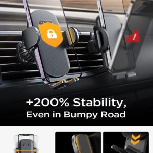 LISEN Phone Mount for Car [Ultla Stable] Phone Holder for Car Vent[Never Blocking] Steel Hook Clip Car Phone Holder Mount for iPhone 15 14 13 Pro Samsung Galaxy S223/S22/S21 All Phones