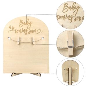 Xunboo Pregnancy Announcement Ultrasound Frame Stand Wooden Ultrasound Frame Gift for Mother-to-be Baby Shower Social Media Photo Prop (Large Size)