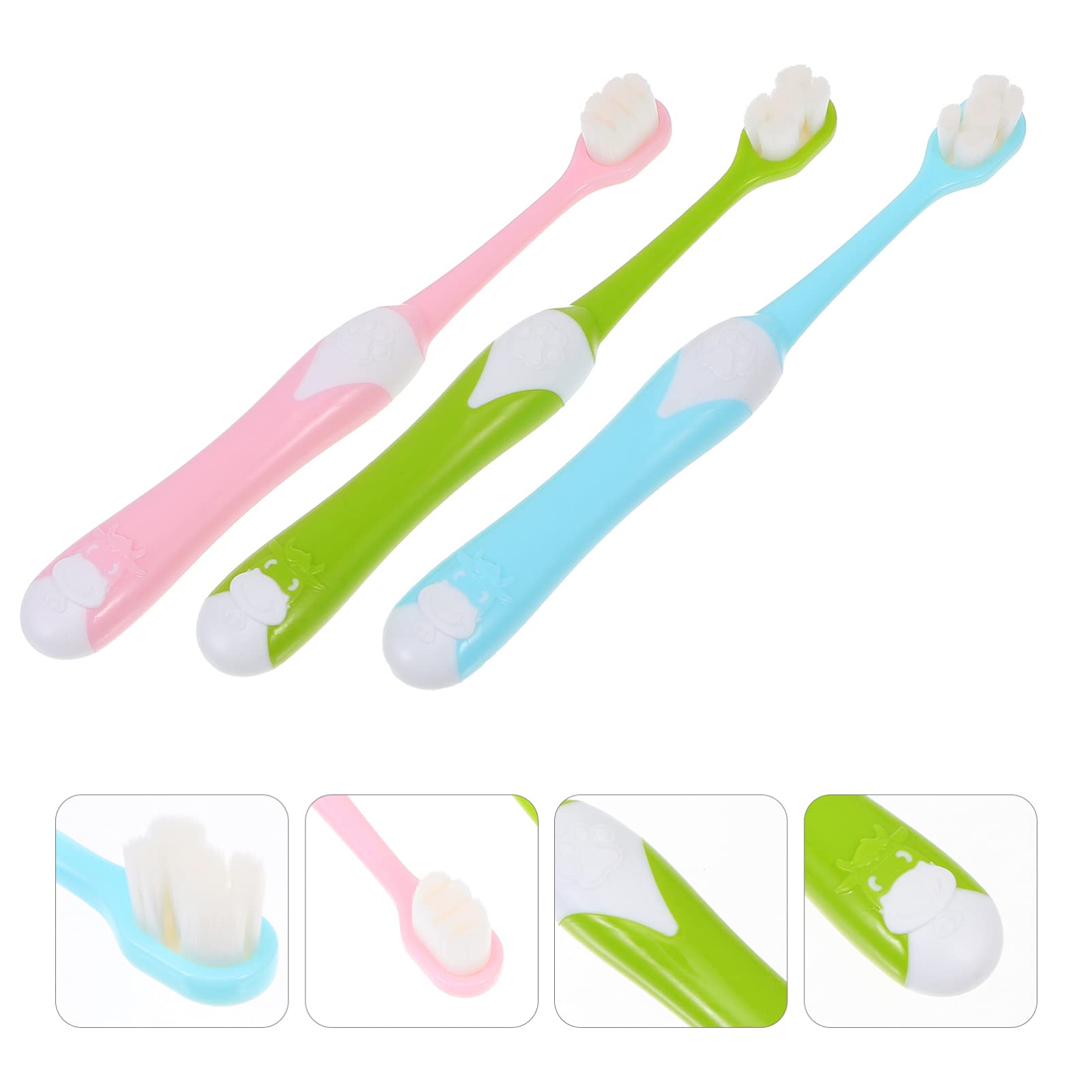 Healifty 3pcs Nursing Brush Girls Tool Bulk Color Boys Mixed Lovely for Bristles Adorable Bristle Teens Toothbrush Toothbrushes Cleaning Teeth Care Soft