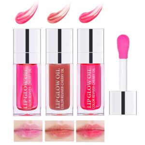 petansy plumping lip gloss set 3 colors hydrating lip glow oil moisturizing liquid lipstick lip oil tinted for lip care makeup