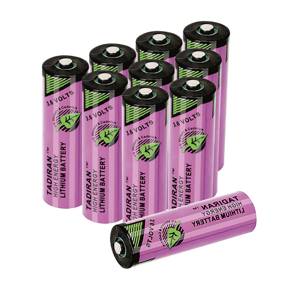 STEPMAX 10 Pack Tadiran TL-5903 ER14500 AA PLC Lithium Battery,3.6V 2400mAh Replacement Lithium Battery for Siemens S7-400 6ES7971-0BA00 (Non-Rechargeable)